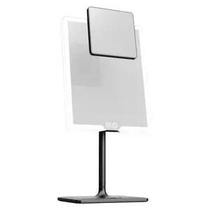 LUNA LONDON Orbit Mirror | Led Lighted Vanity Makeup Mirror With 7x Magnification - Phantom Black