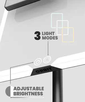 LUNA LONDON Orbit Mirror | Led Lighted Vanity Makeup Mirror With 7x Magnification - Phantom Black