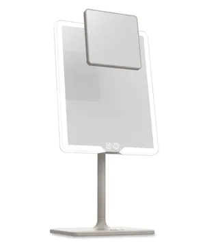 LUNA LONDON Orbit Mirror | Led Lighted Vanity Makeup Mirror With 7x Magnification - Soft Stone