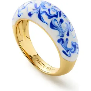 ANA LUISA Wrenley Marble Statement Ring - Gold/marble Blue