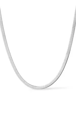 ANA LUISA Herringbone Chain Necklace - Silver