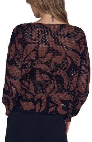 Bella Dahl Leaf Print Cotton Sweater