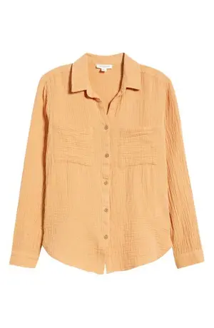 BEACHLUNCHLOUNGE Micaela Cotton Button-up Shirt - Caramel