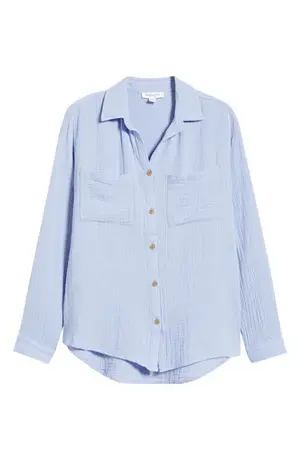 BEACHLUNCHLOUNGE Micaela Cotton Button-up Shirt - Light Denim