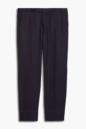 Zegna Wool And Silk-blend Tapered Pants