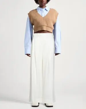 LIU •JO Wide Leg High Waisted Pants - White