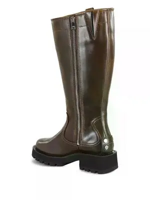 GANNI Buckle-detail Leather Boots