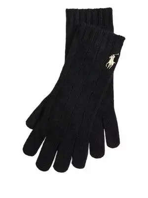 Polo Ralph Lauren Cable-knit Full-finger Gloves - Black