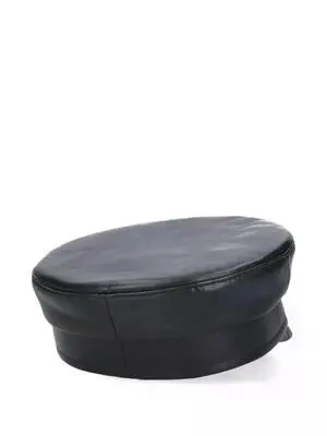 Ruslan Baginskiy Leather Baker-boy Hat - Black