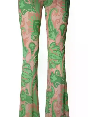 Etro Paisley Flared Trousers - Green