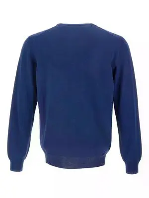 KANGRA Ribbed Crew-neck Sweater - Blue