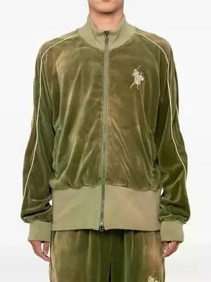 KAMIYA Embroidered Velour Zip-up Jacket