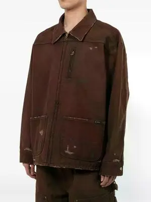 KAMIYA Boro Distressed Zip-front Shirt Jacket