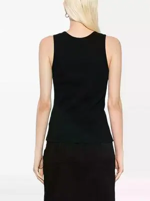 Maison Kitsuné Fox-embroidered Tank Top - Black