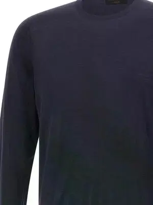 GRAN SASSO Crew-neck Ribbed-edge Sweater - Blue