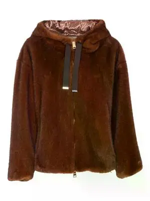 Herno Faux-fur Hooded Jacket - Brown