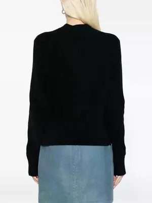 Maison Kitsuné Baby Fox-embroidered Wool Cardigan - Black