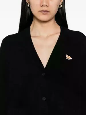 Maison Kitsuné Baby Fox Patch Cardigan - Black