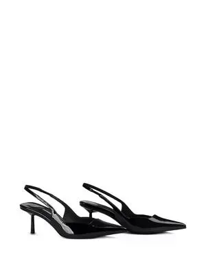 LE SILLA 70mm Amelia Slingback Patent-leather Pumps - Black
