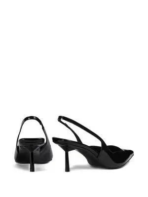 LE SILLA 70mm Amelia Slingback Patent-leather Pumps - Black