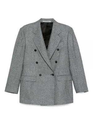 Tagliatore Checked Double-breasted Jacket - Black