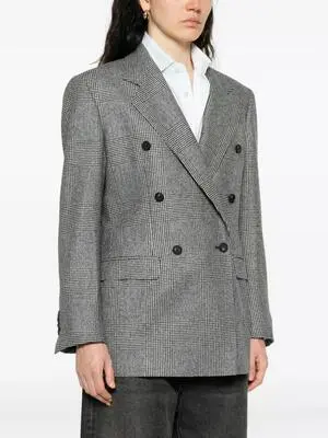 Tagliatore Checked Double-breasted Jacket - Black