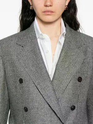 Tagliatore Checked Double-breasted Jacket - Black