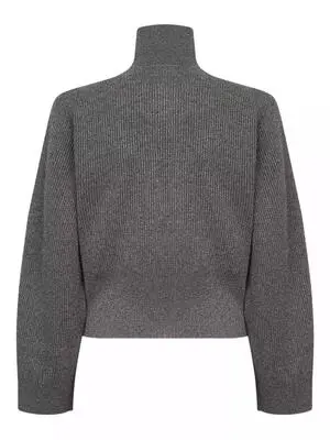 Brunello Cucinelli High-neck Zip-fastening Cardigan - Grey