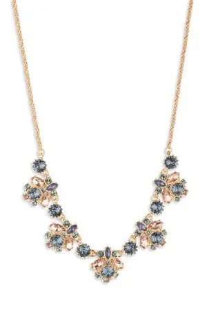 Marchesa Crystal Frontal Necklace - Blue