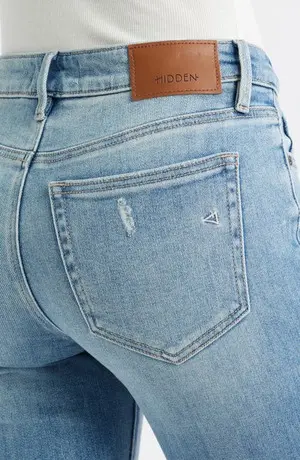 HIDDEN JEANS Ripped Mid-rise Flare Jeans
