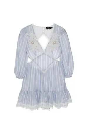 PatBO Marine Linen Mini Dress - Blue
