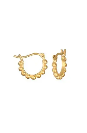 SATYA JEWELRY Simple Treasure Dot Hoop Earrings - Gold