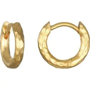 SATYA JEWELRY Textured Hoop Earrings - Gold