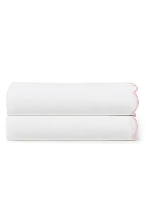 PERI HOME Set Of 2 Scallop Cotton Pillowcases - Pink