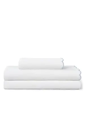 PERI HOME Scallop Cotton Sheet Set - Blue