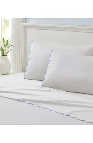 PERI HOME Scallop Cotton Sheet Set - Blue