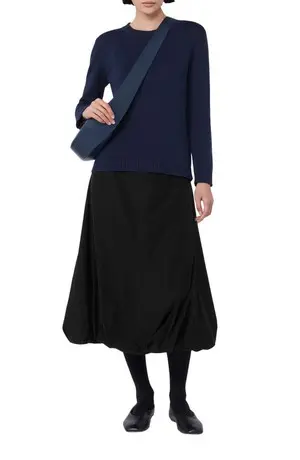 MM BY MAX MARA Emery Bubble Hem Midi Skirt - Black