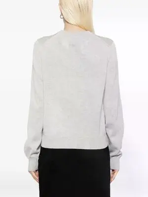 Maison Kitsuné Baby Fox-embroidered Wool Top - Grey