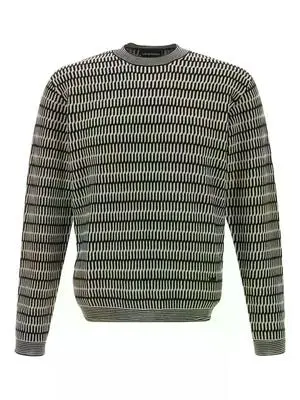 Emporio Armani Optical-pattern Crew-neck Sweater