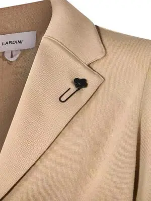 LARDINI Buttoned Blazer With Flower Embellishment - Neutrals