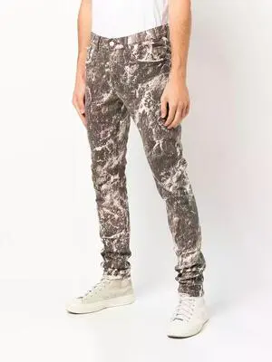 PURPLE BRAND Marble-print Skinny Jeans