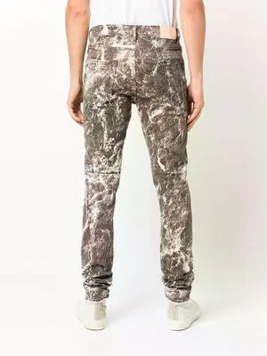 PURPLE BRAND Marble-print Skinny Jeans