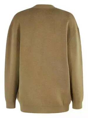MARANT ETOILE V-neck Logo Cardigan - Brown