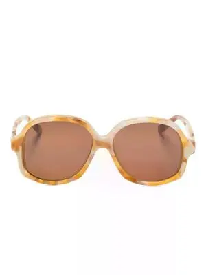 Valentino Garavani Marbled Pattern Oversized Sunglasses - Neutrals