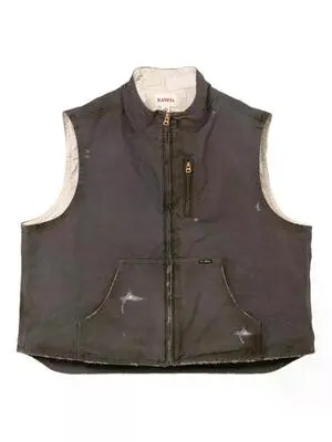 KAMIYA Distressed Zip-fastening Vest