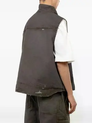 KAMIYA Distressed Zip-fastening Vest