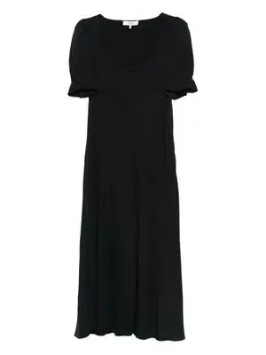 Chloé Puff-sleeve Button-front Midi Dress
