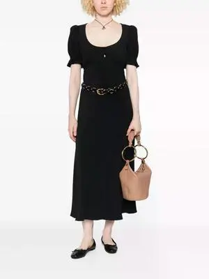 Chloé Puff-sleeve Button-front Midi Dress