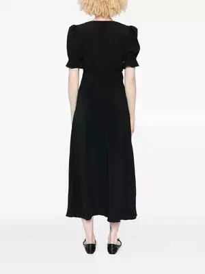 Chloé Puff-sleeve Button-front Midi Dress