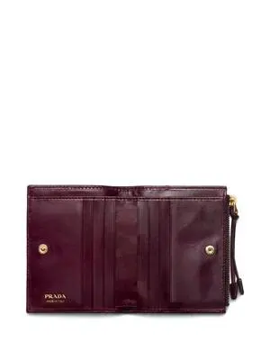 Prada Small Zip-pocket Leather Wallet - Red